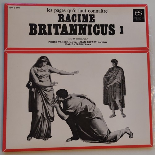 Disque RACINE : BRITANNICUS I L'encyclopédie Sonore Longue Durée | eBay