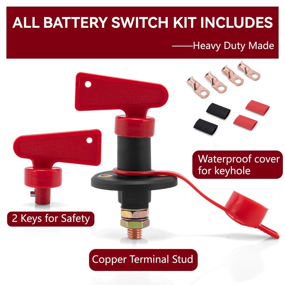 RV Battery Disconnect Switch 12V Battery Master Cut Shut Off Switch 12V ...