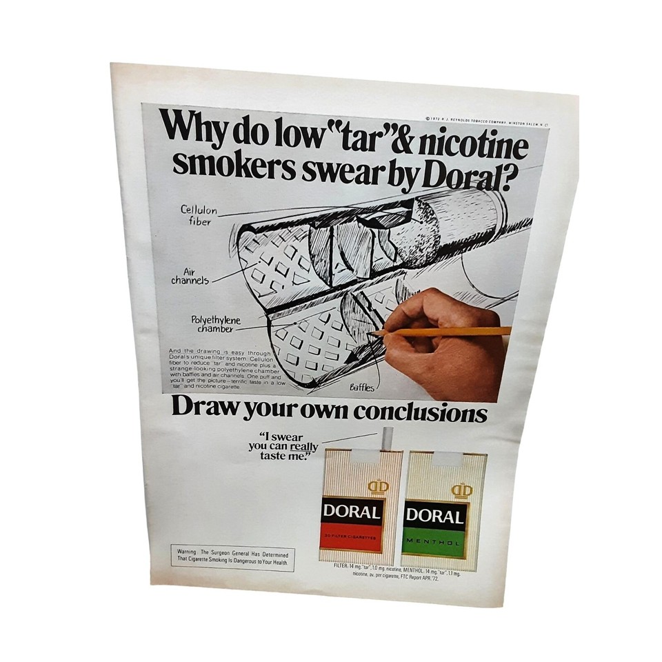 I W Harper Bourbon Doral Cigarettes vintage 1972 Magazine Print Ad | eBay