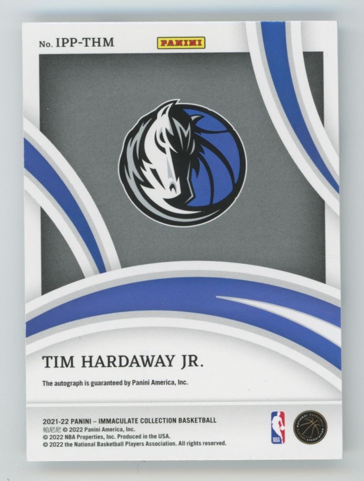 Tim Hardaway Jr. 2021-22 Panini Immaculate Past & Present Signatures ...