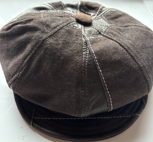 Scala Patchwork Newsboy Cap Hat 6 7/8 Small 55cm Brown USA Brown 8 ...