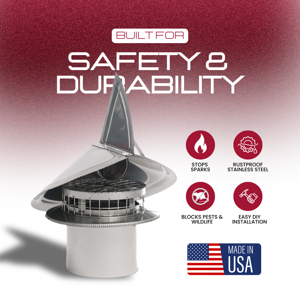 Chimcare Wind Directional Chimney Cap – Non-Air-Cooled Round, Rotating ...