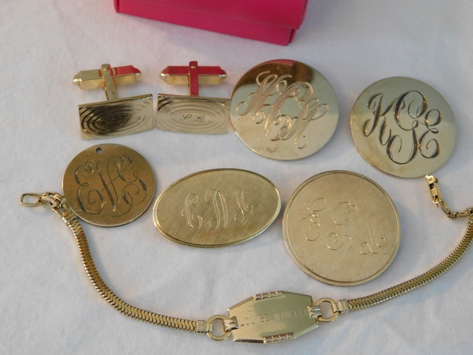 Vintage 12K Gold Filled Monogrammed Jewelry Lot Scrap 44.7 Grams ...