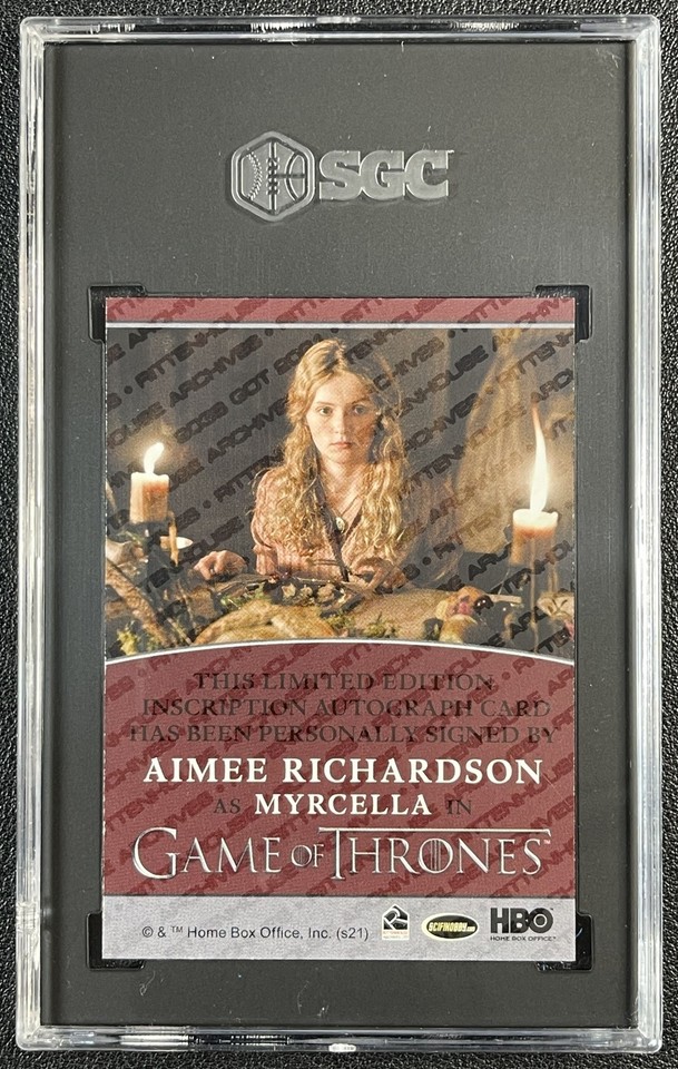 AIMEE RICHARDSON SGC 9 2021 RITTENHOUSE GAME OF THRONES GOT INSCRIPTION ...