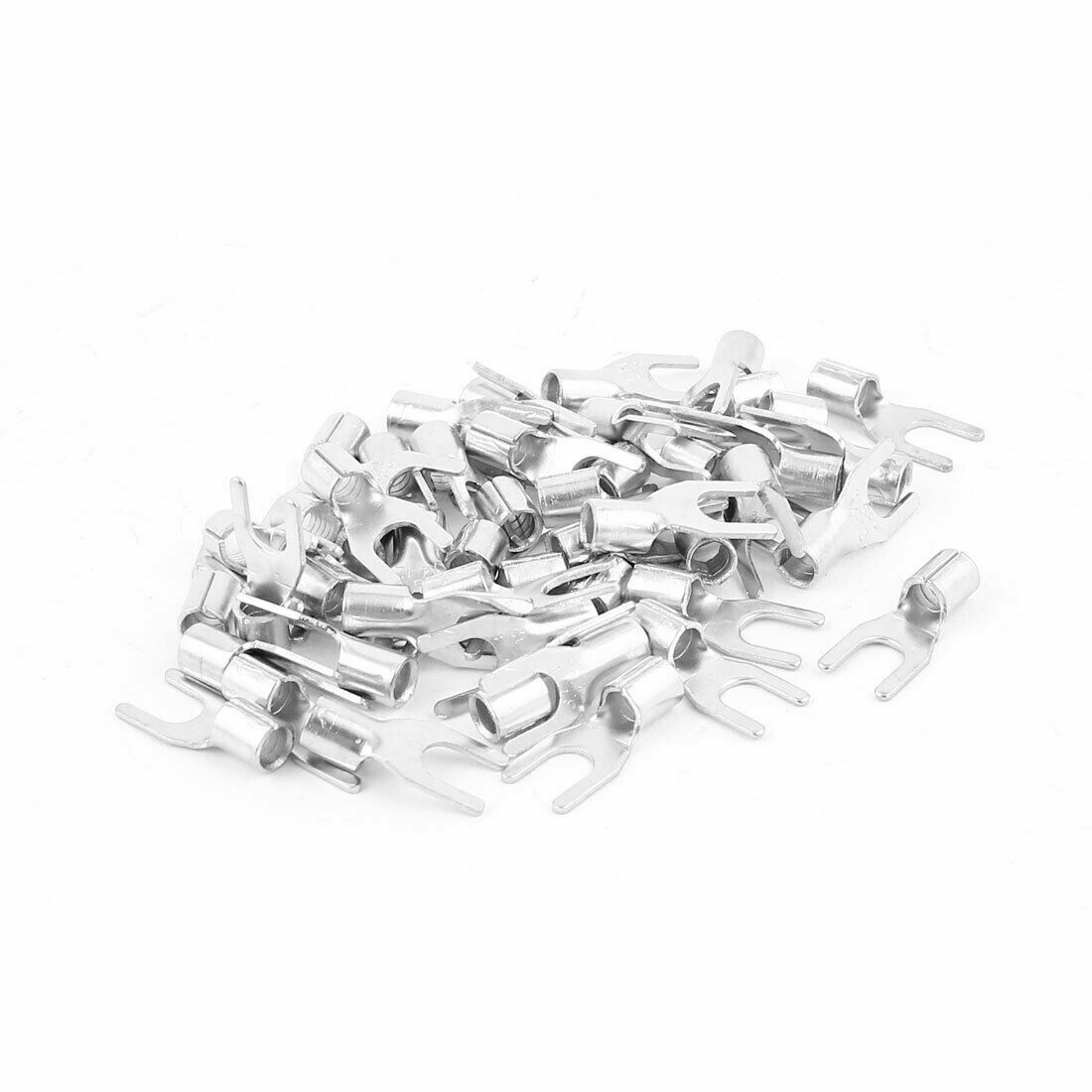 50Pcs SNB3.5-4 AWG14-12 Wire Connector Non Insulated Fork Terminals | eBay