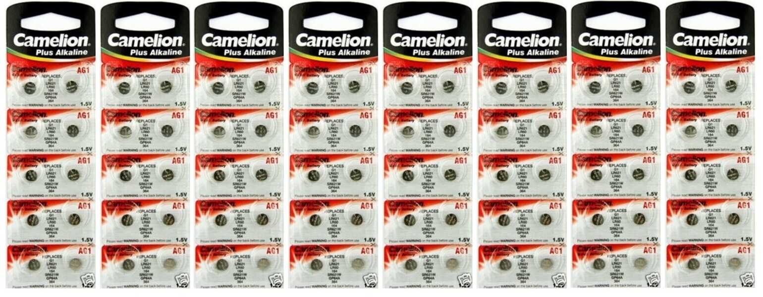 80 Pk Camelion AG1 364 LR621 531 SR60 1.5V Plus Alkaline Watch Battery ...