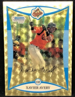 XAVIER AVERY 2008 Bowman Chrome SUPERFRACTOR PARALLEL ROOKIE TRUE #1/1 ...