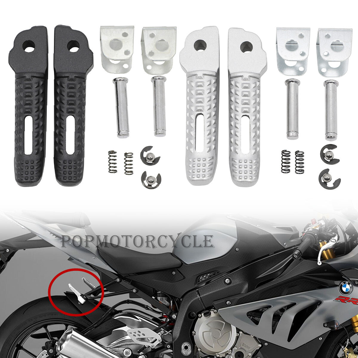Rear Passenger Foot Pegs Footrests Fit For BMW S1000RR M1000RR R Nine T ...