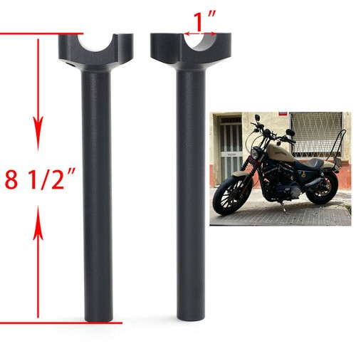 Billet Pair 8 1/2" Straight Handlebar Risers for Harley 1" Bar ...