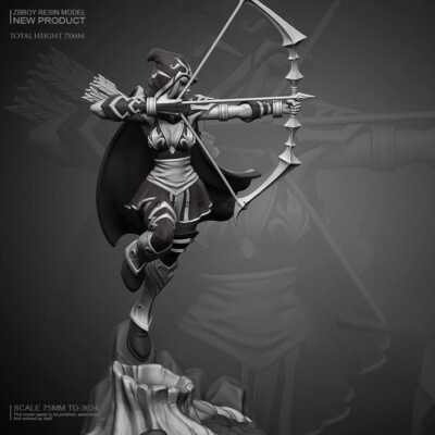 76mm Night Elf Archer Unpainted Model Kits Unassembled YUFAN Garage Kit ...