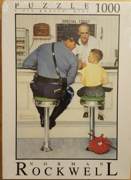 Vintage Norman Rockwell Puzzle 1000 PC The Runaway Police Officer and ...