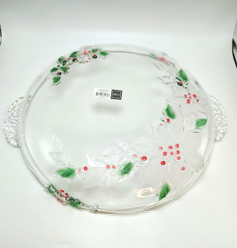 Mikasa "Holiday Bloom" Large Glass Platter 15.75" CHRISTMAS - GERMANY ...
