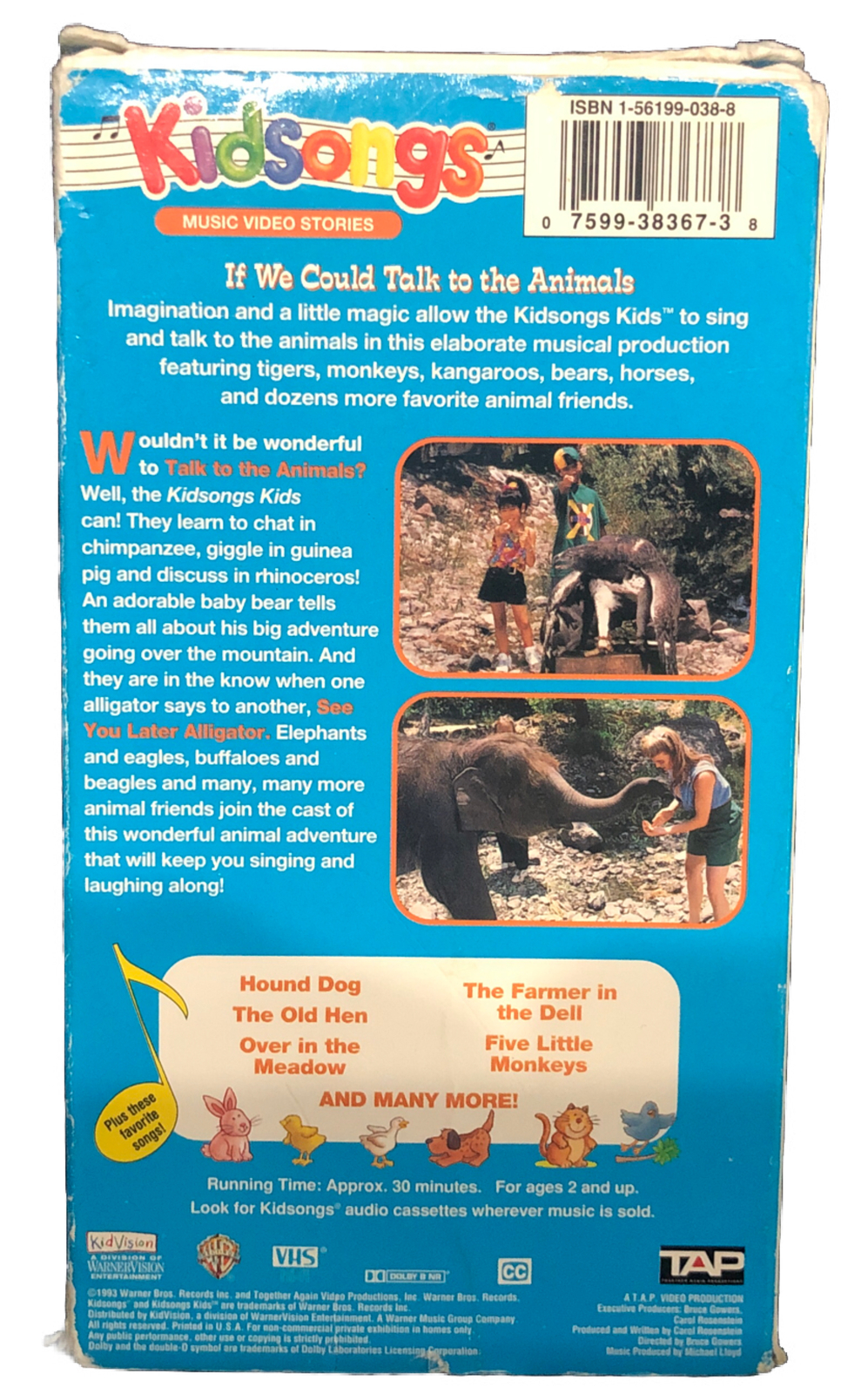 KIDSONGS IF WE COULD TALK TO THE ANIMALS (VHS 1993)RARE VINTAGE-SHIPS N ...