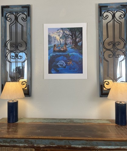 James Warren Mermaid Tea Party Signed Lithograph Ocean Manatee Disney ...