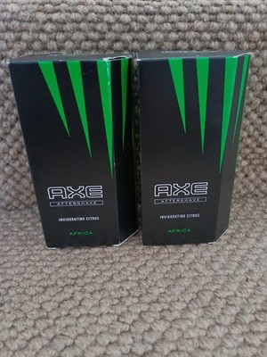 Axe Africa Aftershave 100ml x 2 Joblot Lynx New with Damaged Box Mens ...