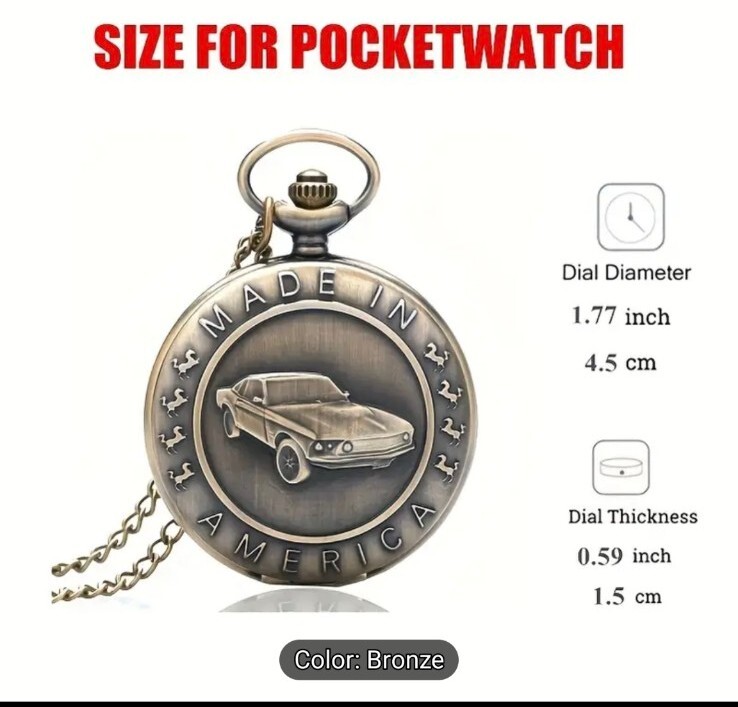 Vintage Bronze Color Mustang Car Quartz Pocket Watch | eBay