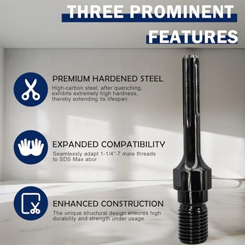 to SDS Max Core Drill Bit Adapter | Premium 1-1/4"-7 Male Thread SDS ...