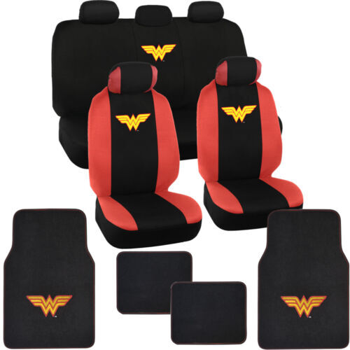 Wonder Woman Seat Covers & Carpet Floor Mats for Car SUV Truck Full Set ...