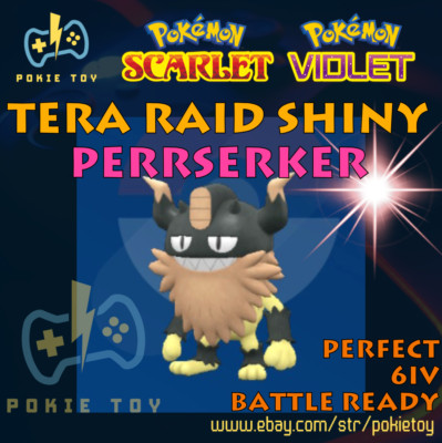 TERA RAID SHINY PERRSERKER 6IV MOVES ITEM BATTLE READY | POKEMON ...