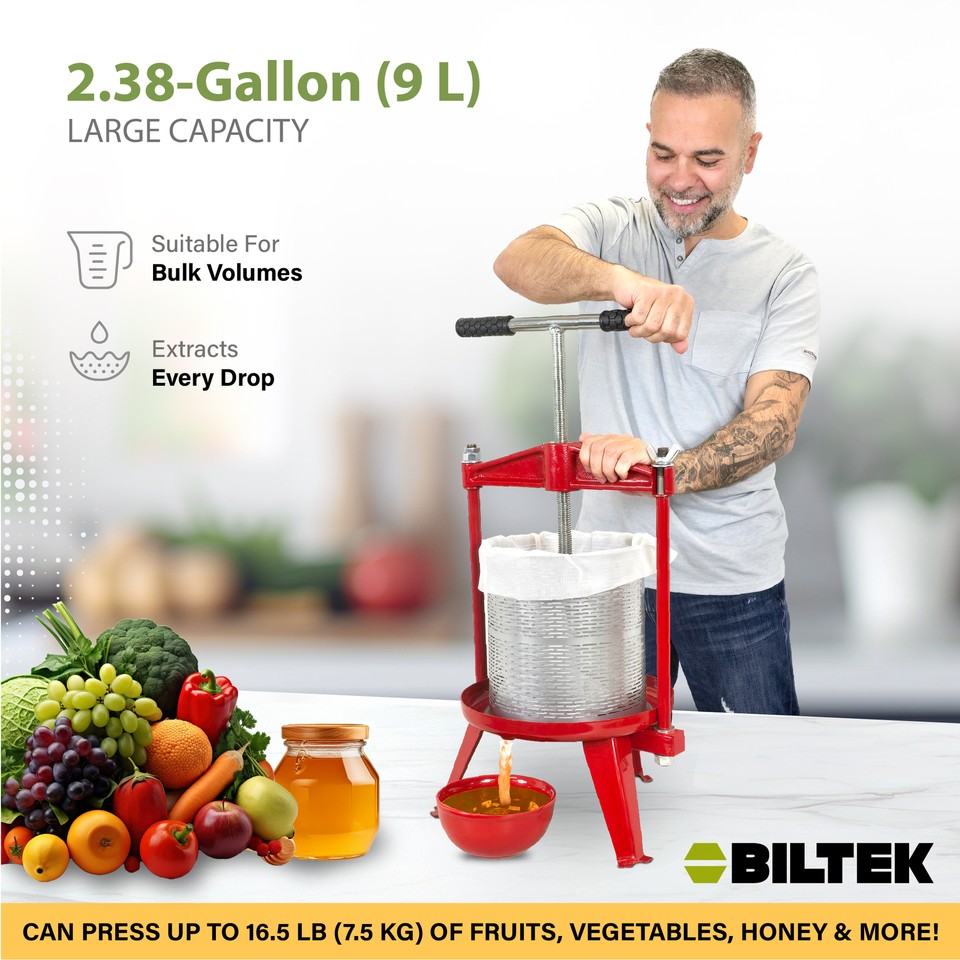 Stainless Steel Fruit Press For Wine, Juice Press, Grape Press, 2.38 ...