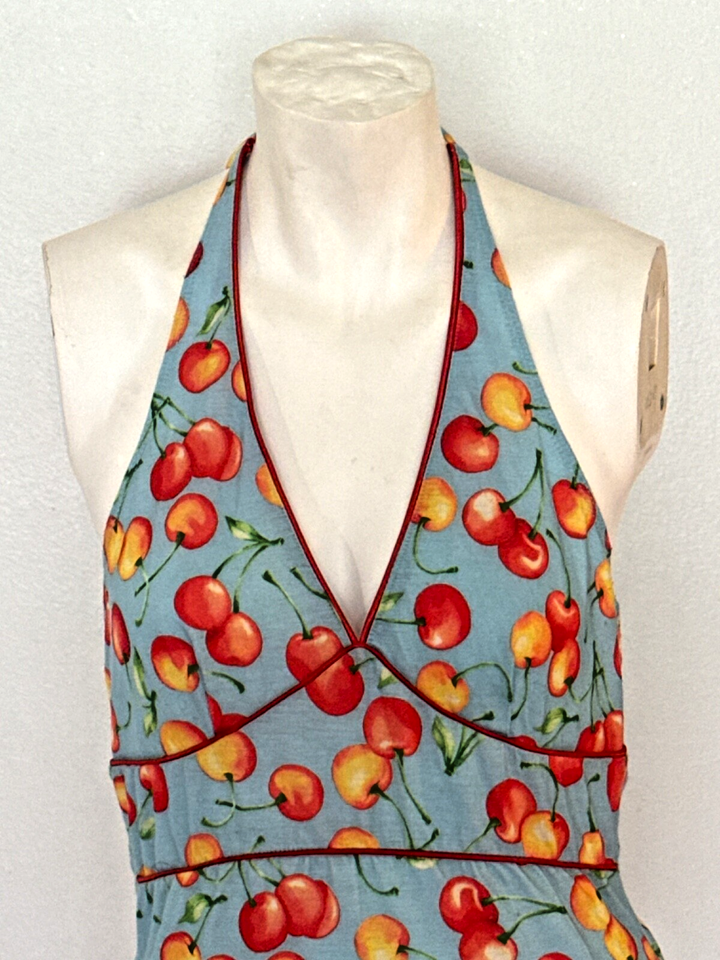 VTG Y2K 80's 90's Retro Cherry Print Backless Sexy Chic Foxy Halter Top SMALL | eBay