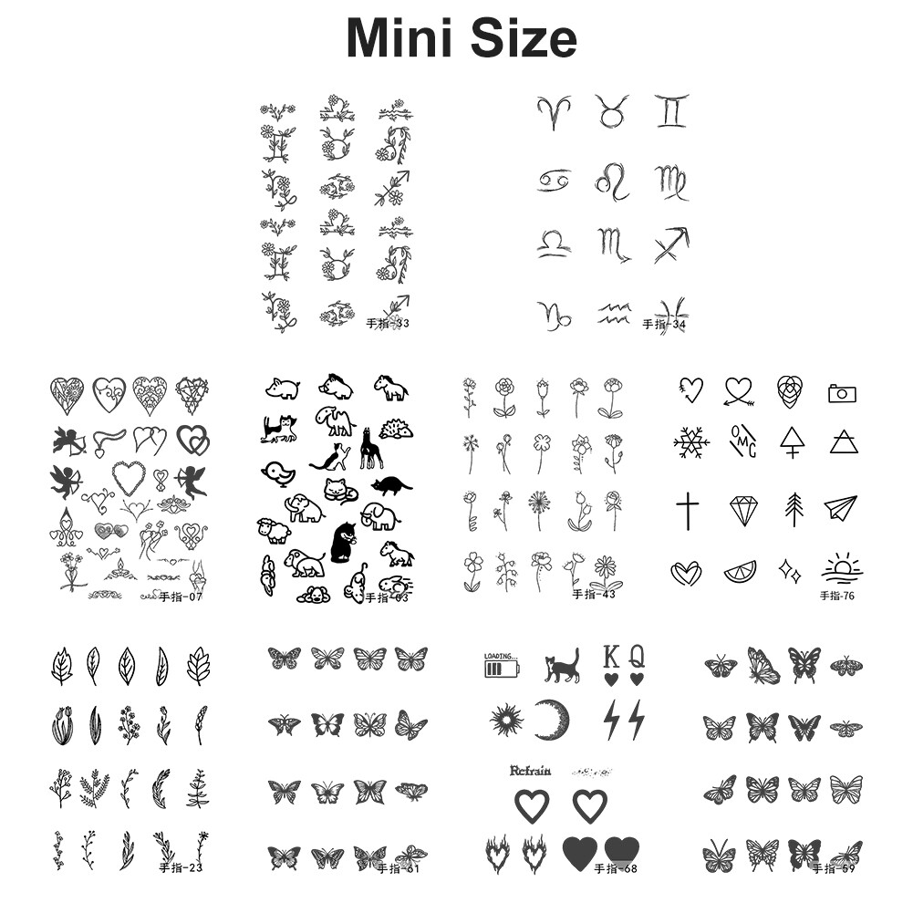 10sheets Simple Finger Stickers Long Lasting Assorted Patterns ...