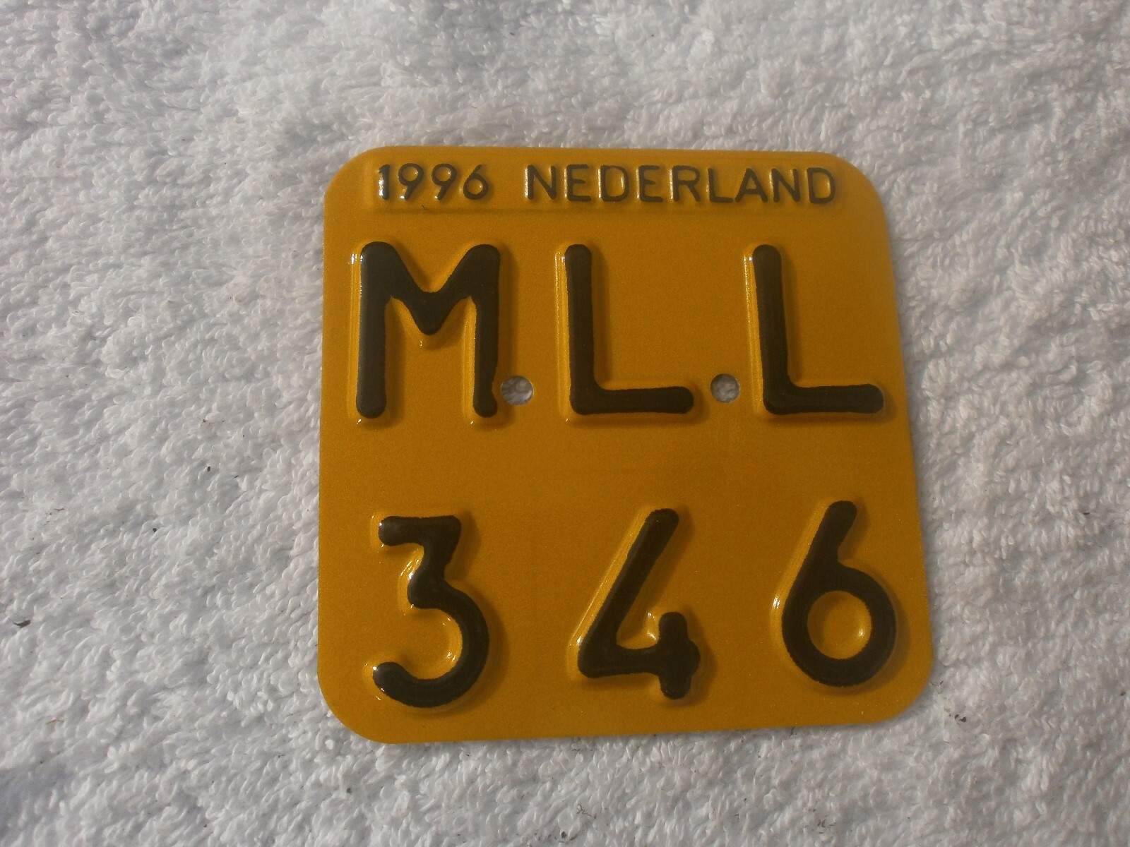 NETHERLANDS MOPED 1996 OLDER VINTAGE # MLL-346 RARE LICENSE PLATE | eBay