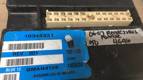 10348331 Buick Rendezvous bcm body control module 2006-2007 | eBay