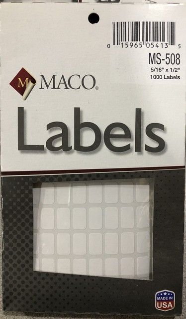 Chartpak Labels White Removable 5/16'' /2'' 1000 Count for sale online ...