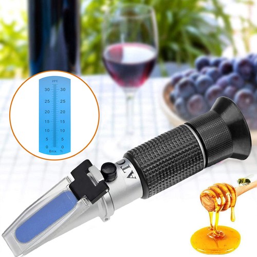 Portable Brix Refractometer with ATC Brix 0-32% Handheld Sugar Content ...
