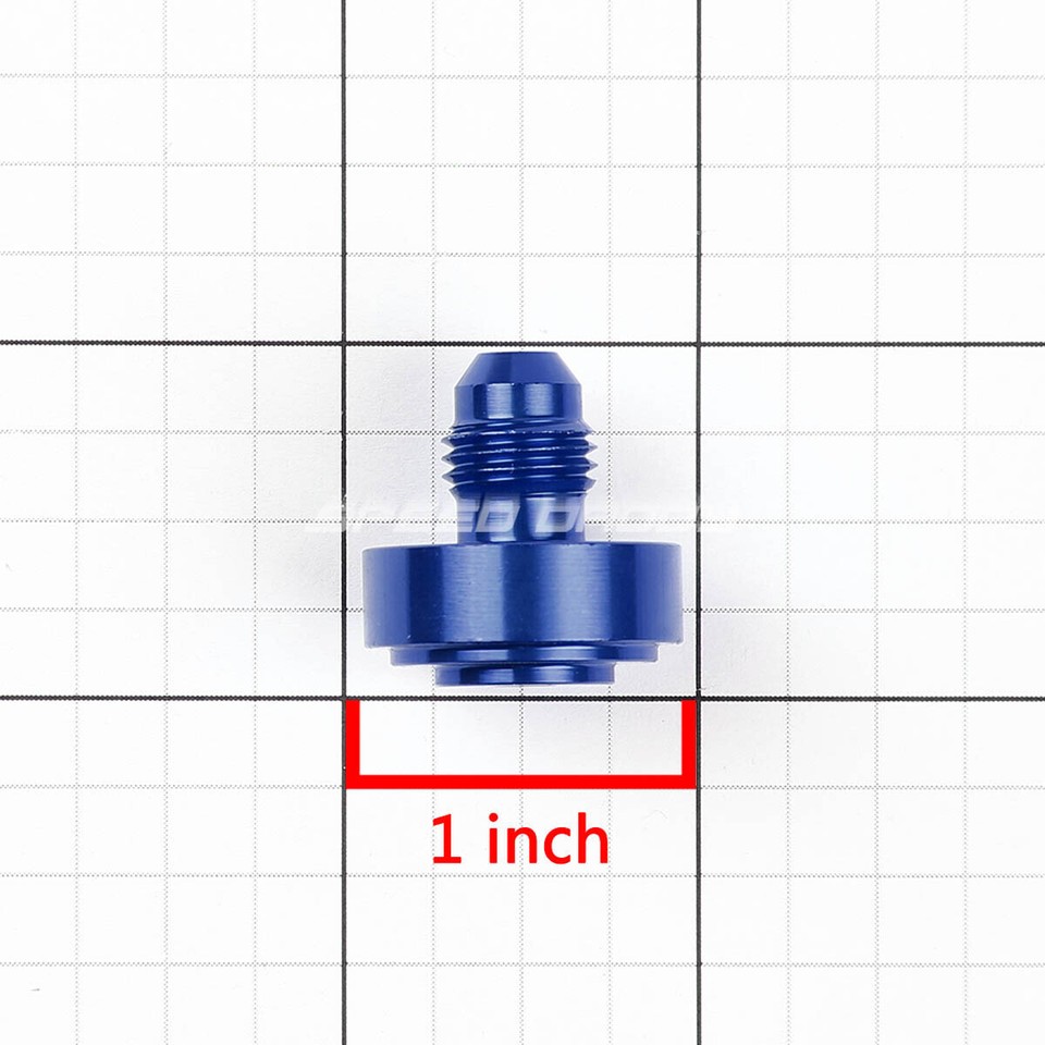 4AN AN-4 MALE THREAD STRAIGHT WELD ON FLARE BLUE BUNG ALUMINUM ANODIZE ...