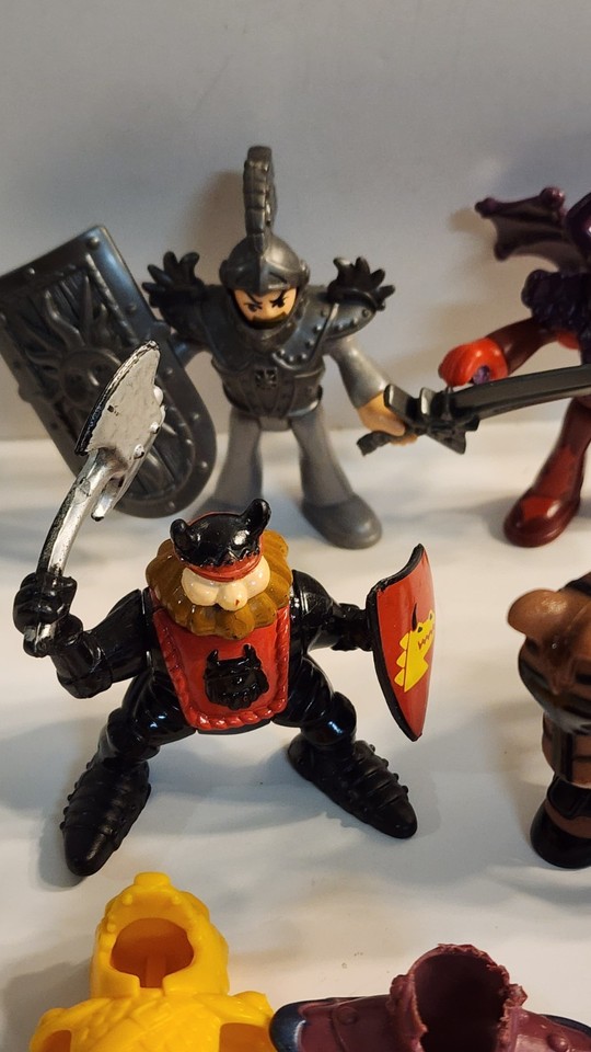 Imaginext Black Night King, Sir Angus, Red Dragon Knight, Horse ...
