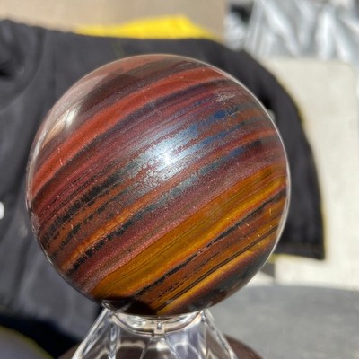 0.9lb Natural striped Tiger-eye stone Sphere quartz crystal ball ...