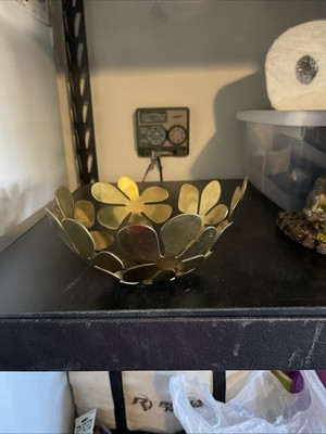 IKEA Stockholm Gold Brass Tone 8” Floral Bowl Monika Mulder Decorative ...