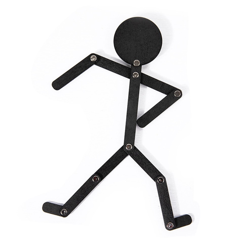 Wooden Stickman Toy With Moving Limbs 24 Cards Educational Wooden Stick ...
