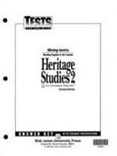 HERITAGE STUDIES 2 TESTS ANSWER KEY 2ND EDITION By 099689 *Excellent ...