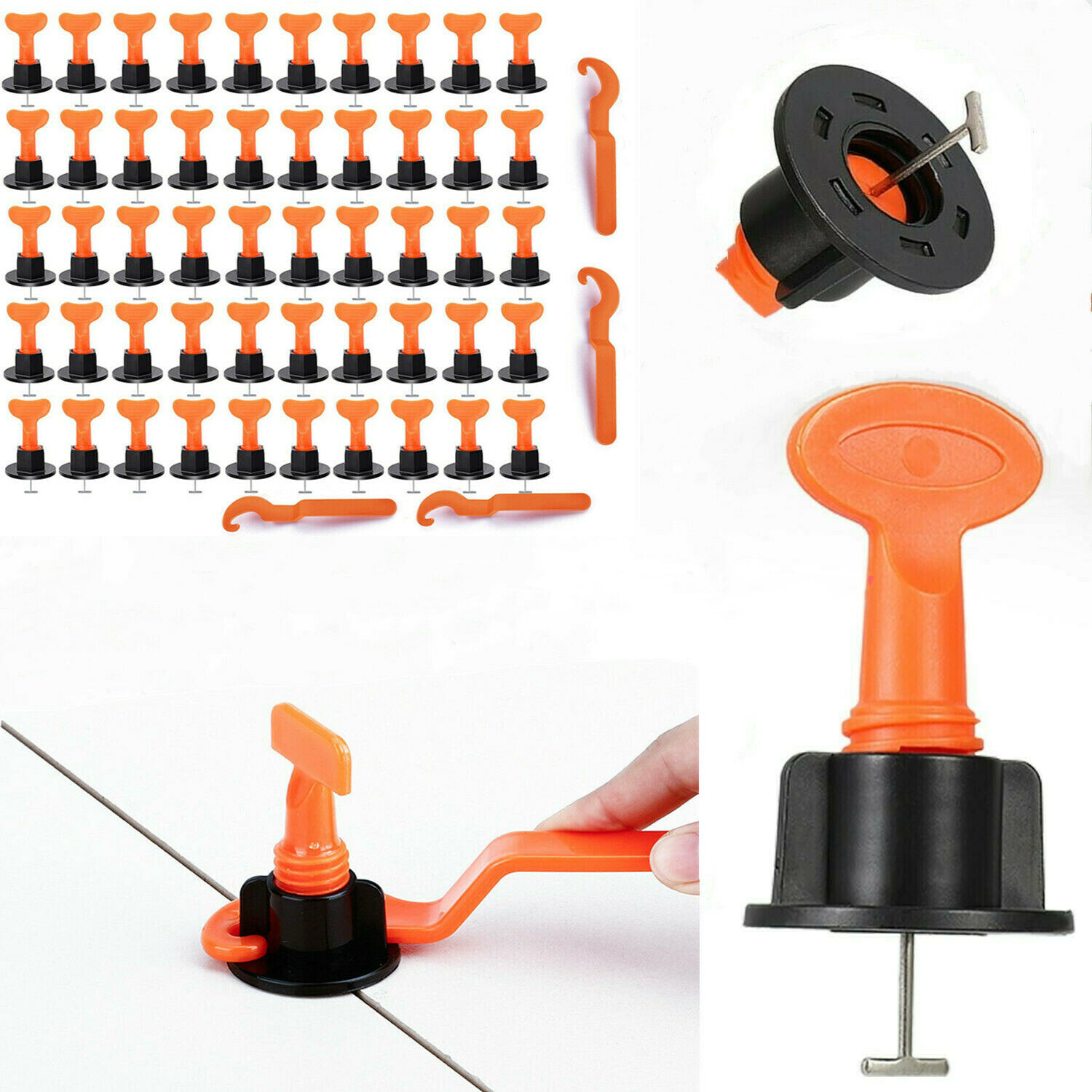 300X Tile Leveling System Clips Levelling Spacer Tiling Tool Floor Wall ...