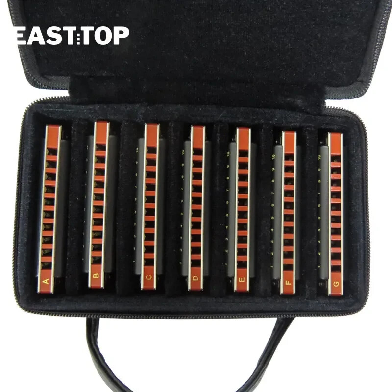 EASTTOP T008K-7 Diatonic Harmonica Set 10 Holes Blues Harp Diatonic ...