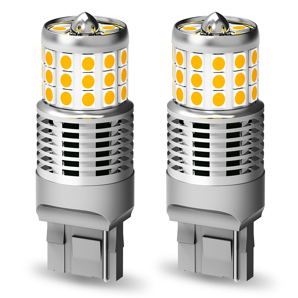 2pcs 7443 7440 T20 W21W 2835 42 LED Turn Signal Light Bulb Amber Yellow ...