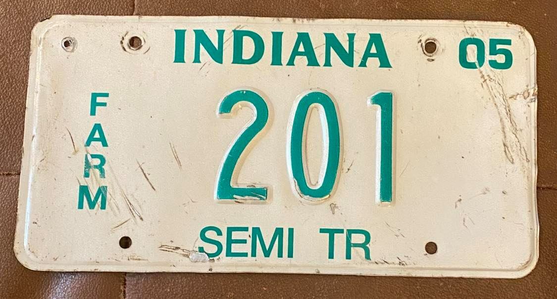 Indiana 2005 FARM SEMI TRAILER License Plate # 201 | eBay