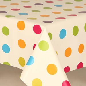 Multi Coloured Polka Dots Spots Pvc Vinyl Table Cloth Wipe Children ...