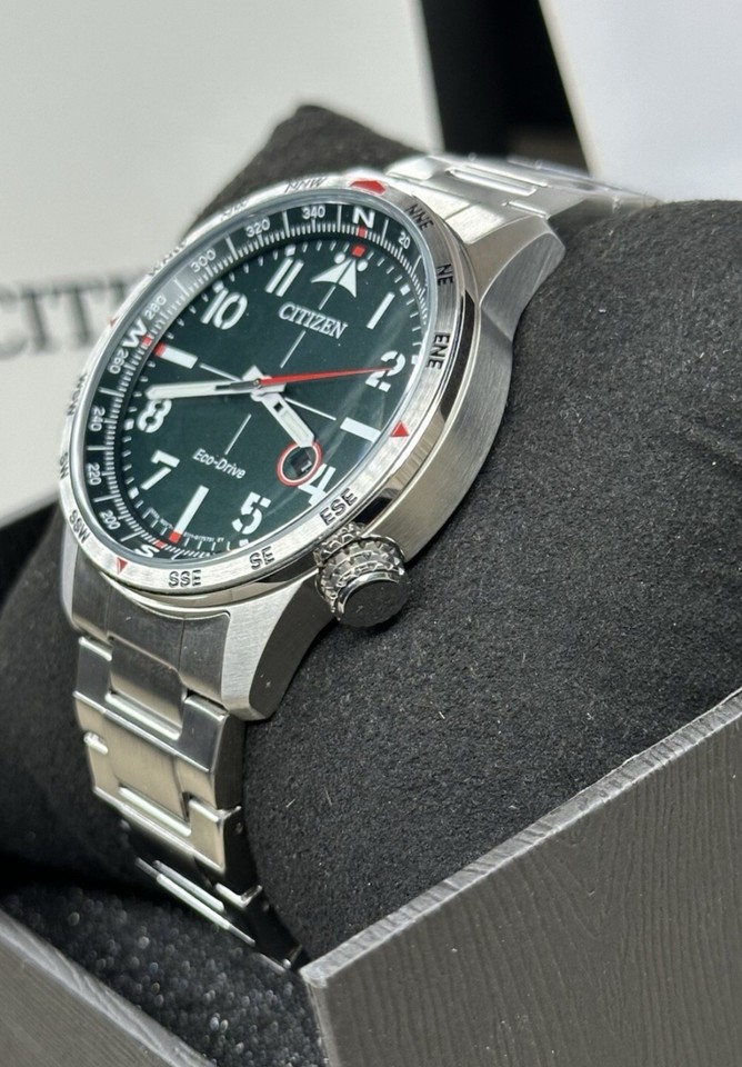 CITIZEN Eco-Drive AVION Stainless Steel Men's Watch ORIGINAL BOX PAPER ...