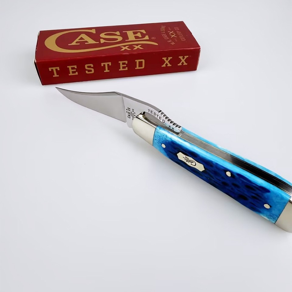 Case XX Knives 51859 Pocket Worn Mediterranean Blue Bone Russlock Knife ...