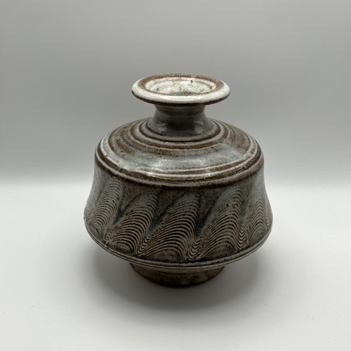 Stunning Studio Art Pottery Textured Wave Pattern Stoneware Unique ...