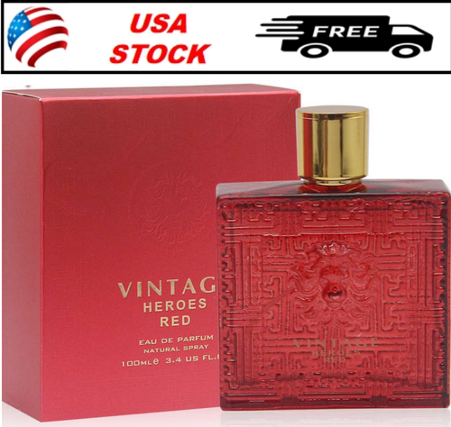 Secret Plus Vintage Heroes Red Cologne for Men 3.4oz 100ml Eau de ...