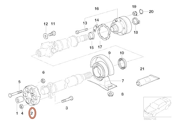 BMW 3 E46 2001 PROPSHAFT Donut Coupling 26111229360 Ata811 for sale ...