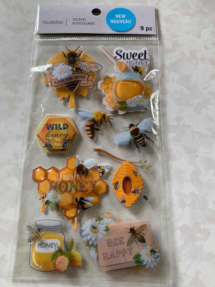 RECOLLECTIONS DIMENSIONAL 3D STICKERS BUMBLE BEE HONEY BEE SWEET WILD ...