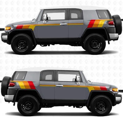 Toyota FJ Cruiser Vintage Retro Heritage Stripes Side Decals Stickers ...