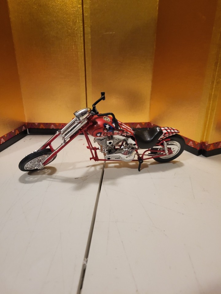 Rare NewRay 1995 Chopper Motorcycle Low rider 10” Long American Flag ...
