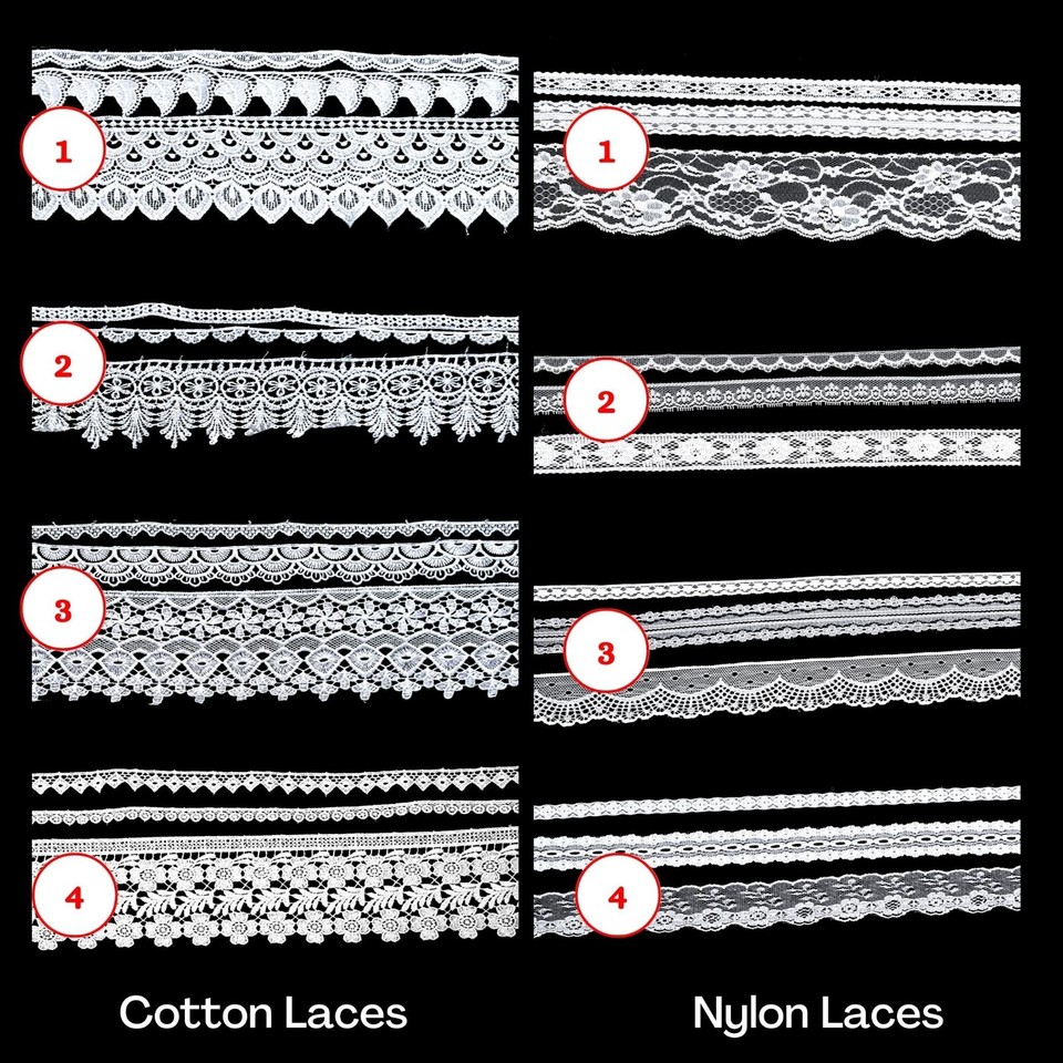 CrafTreat Lace Trims Lot 500 Packs of Assortments, Vintage Nylon ...